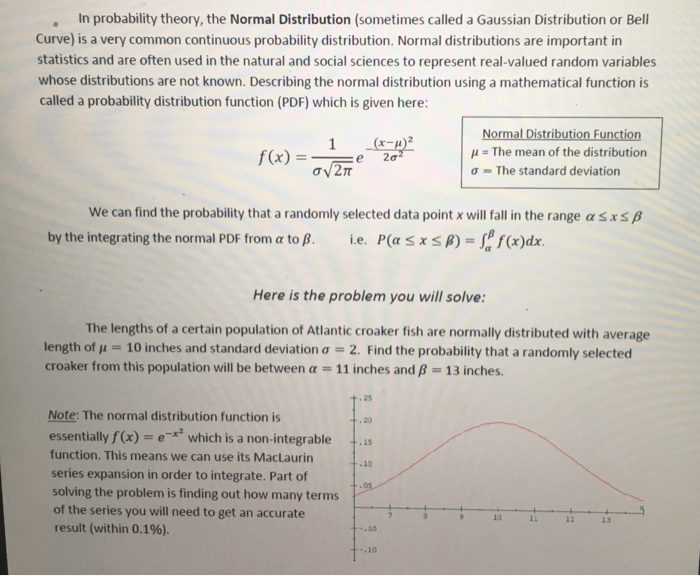Solved . In probability theory, the Normal Distribution | Chegg.com