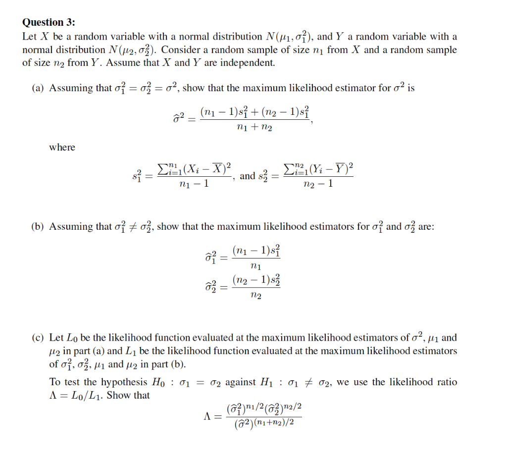 Solved Question 3: Let X be a random variable with a normal | Chegg.com