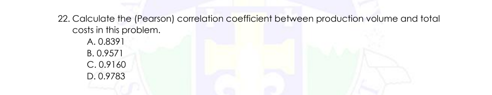 22. Calculate the (Pearson) correlation coefficient | Chegg.com