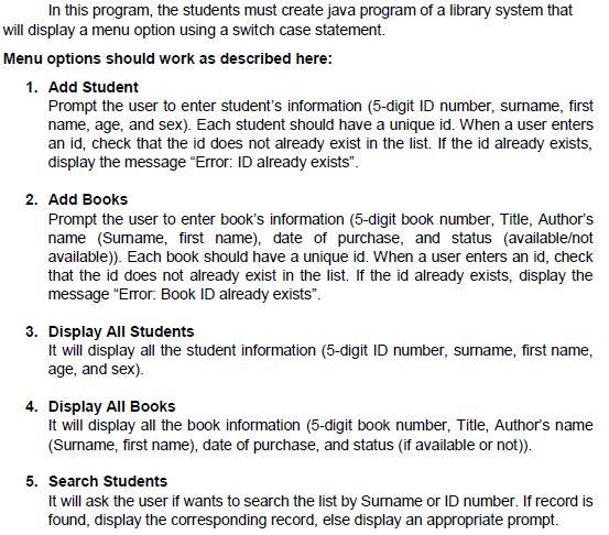 Solved In this program, the students must create java | Chegg.com