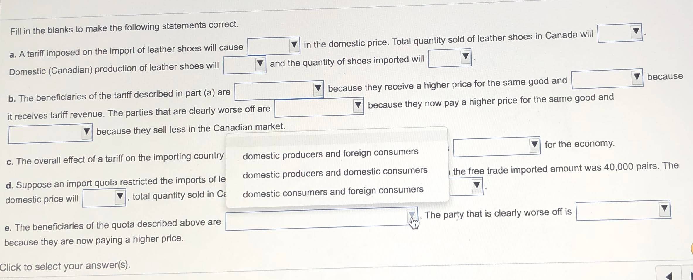 Solved Fill in the blanks to make the following statements | Chegg.com