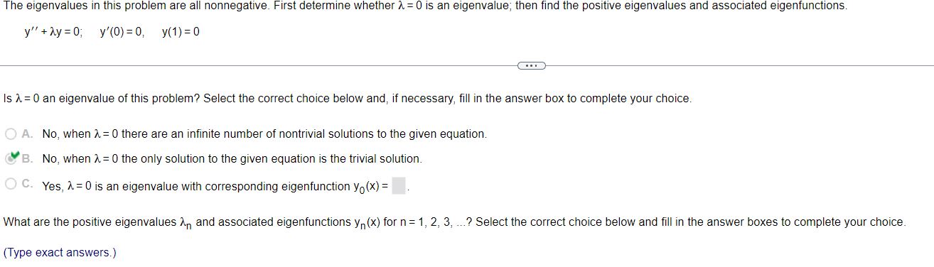 Solved The eigenvalues in this problem are all nonnegative. | Chegg.com