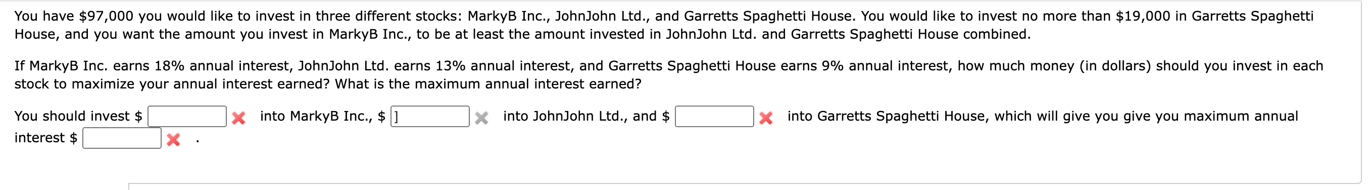 Solved You have $97,000 you would like to invest in three | Chegg.com
