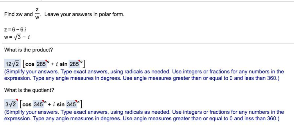 Solved How are BOTH cos and sin degrees found tjat are used | Chegg.com