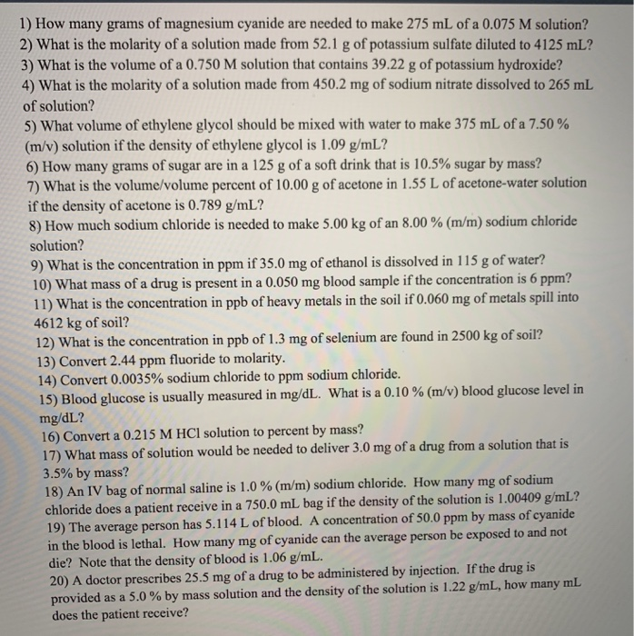 Solved 1) How many grams of magnesium cyanide are needed to | Chegg.com