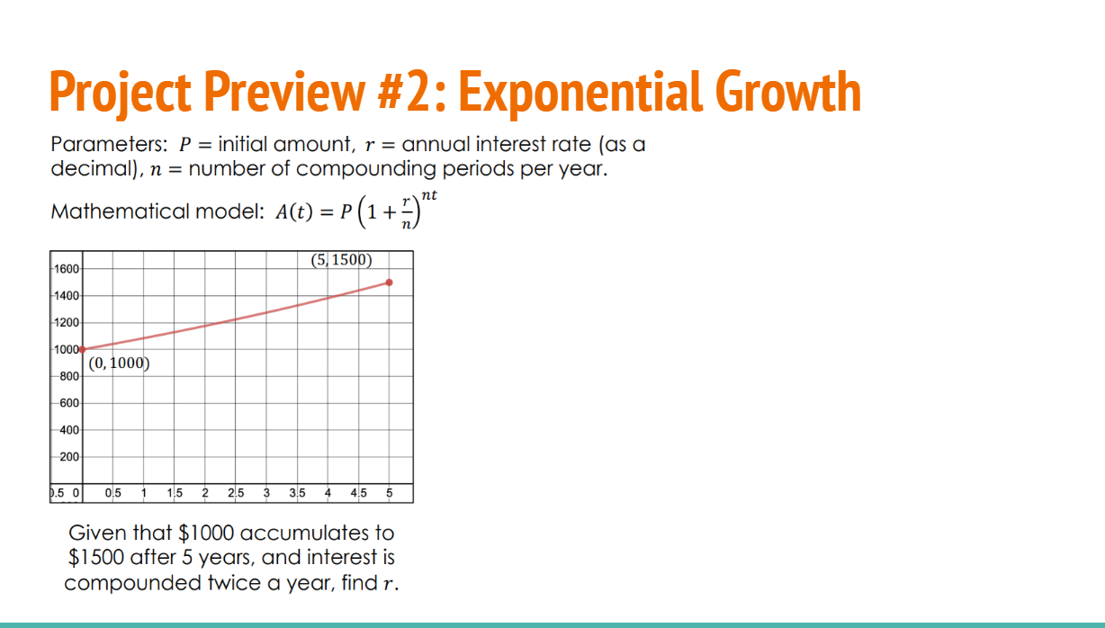 Solved Project Preview #2: Exponential Growth Parameters: P | Chegg.com