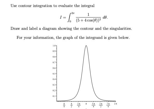 Solved Use contour integration to evaluate the integral 2T 1 | Chegg.com