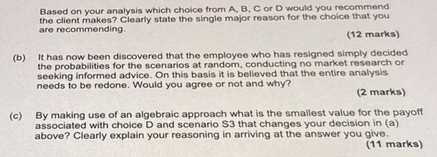 Solved 8. (a) You have been asked to deal with a situation | Chegg.com