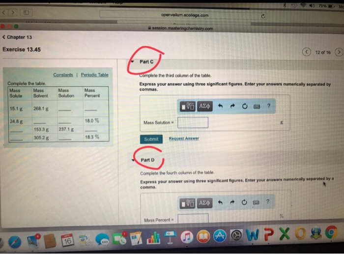 Solved Part C Constants I Periodic Table omplete the third | Chegg.com