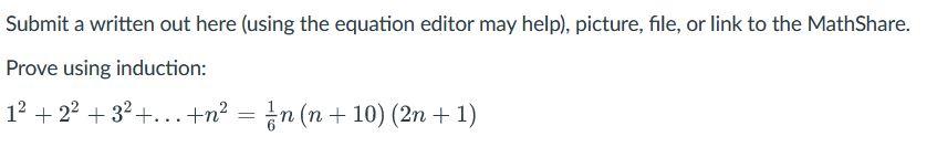 Solved Submit a written out here (using the equation editor | Chegg.com
