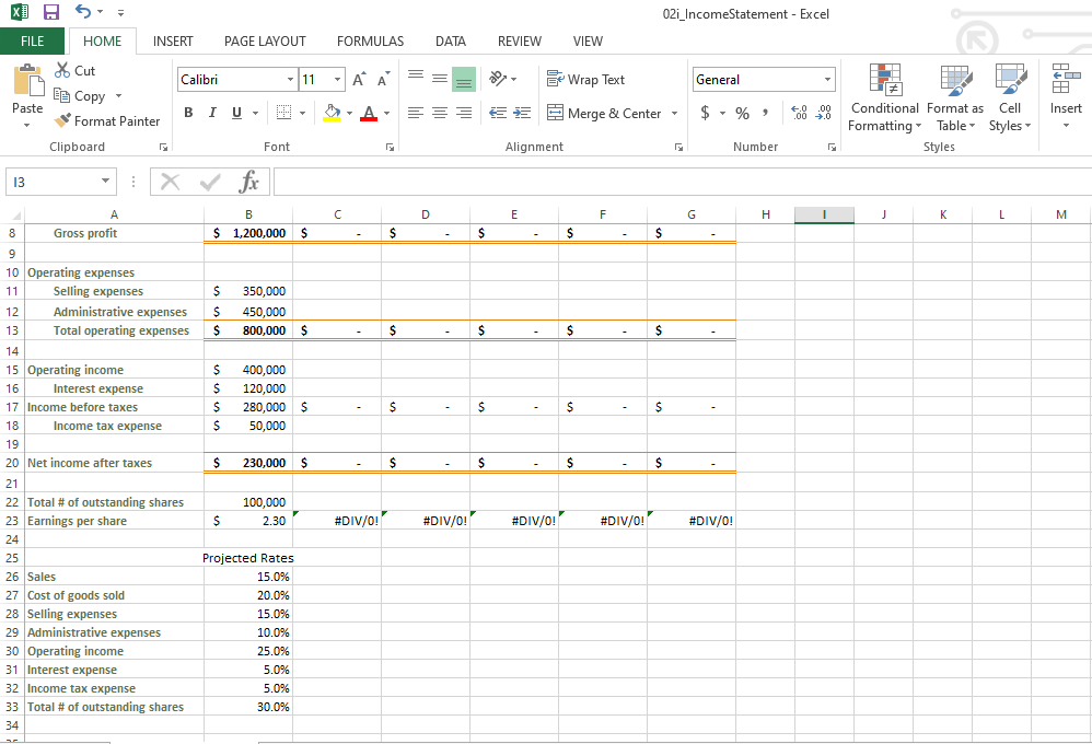 Solved XU 02i_IncomeStatement - Excel ? FILE HOME INSERT | Chegg.com