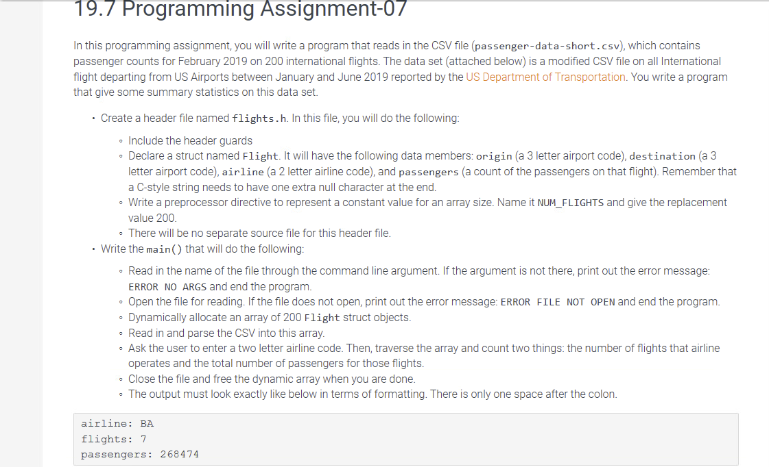 Solved 19.7 Programming Assignment-07 In this programming | Chegg.com