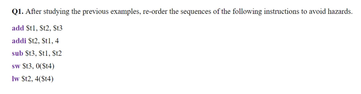 Solved Q1. After studying the previous examples, re-order | Chegg.com