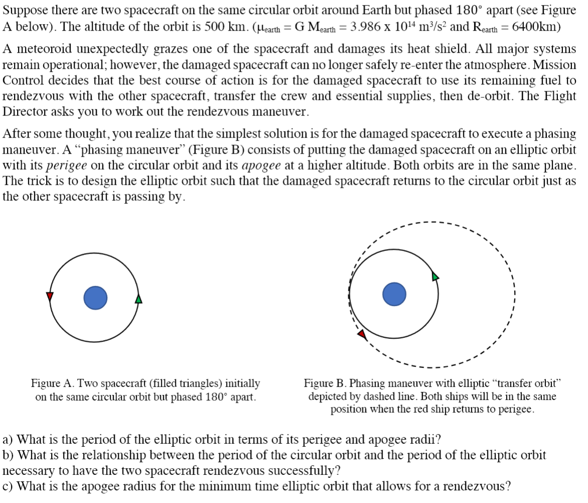 Solved Suppose there are two spacecraft on the same circular | Chegg.com