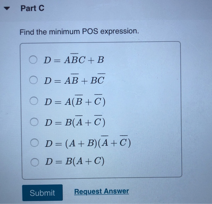 Solved Construct a Karnaugh map for the logic function D ABC | Chegg.com
