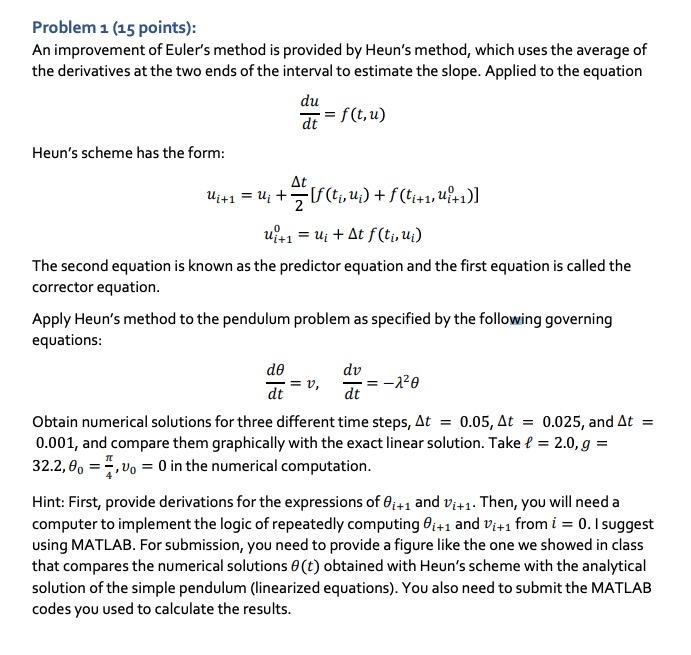 Solved Problem 1 (15 points): An improvement of Euler's | Chegg.com