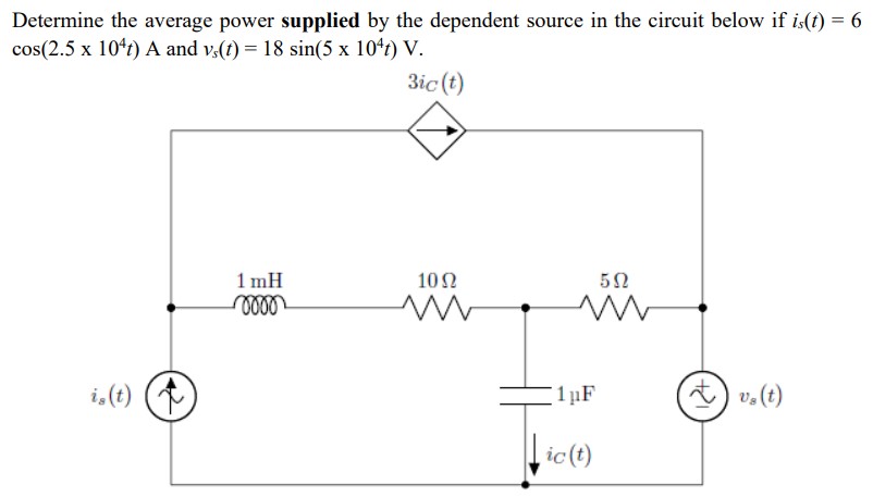 Solved Determine the average power supplied by the dependent | Chegg.com