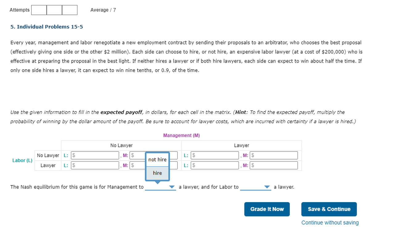 Solved AttemptsAverage / 7Individual Problems 15-5Every | Chegg.com