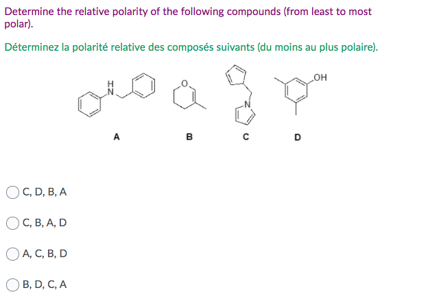 Solved Determine the relative polarity of the following | Chegg.com