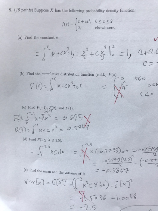 Solved Suppose X has the following probability density | Chegg.com