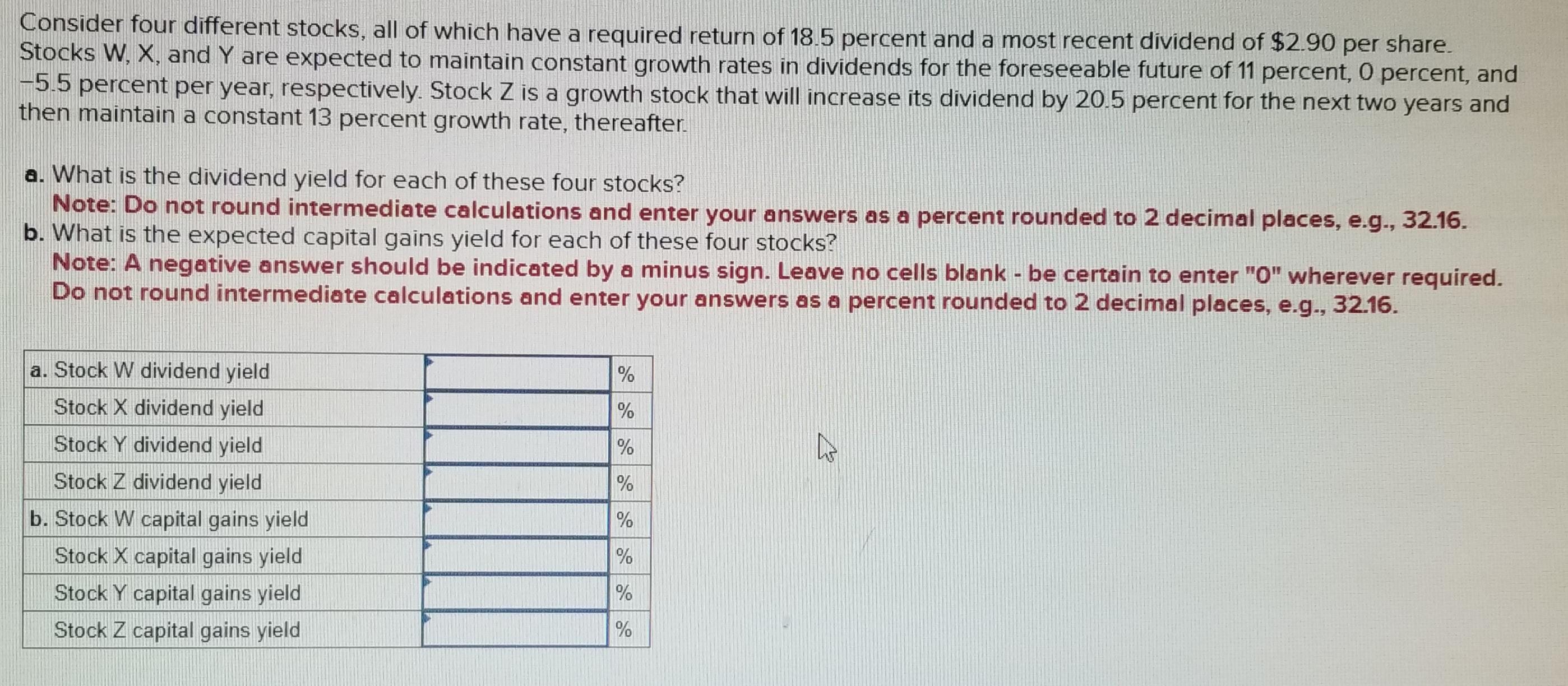 Solved Consider four different stocks, all of which have a | Chegg.com