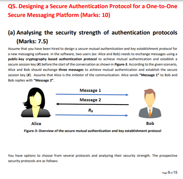 Solved Q5. Designing a Secure Authentication Protocol for a | Chegg.com