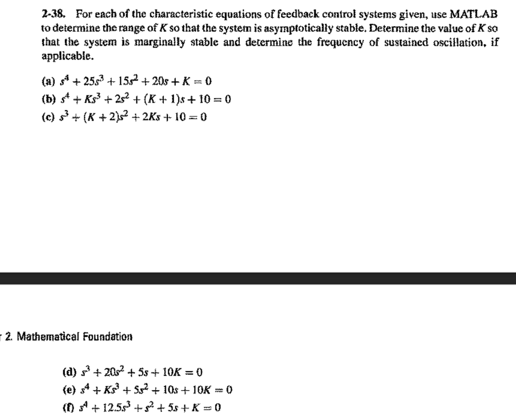 Solved 2-38. For each of the characteristic equations of | Chegg.com
