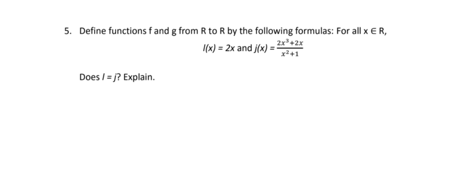 Solved 5. Define functions fand g from R to R by the | Chegg.com