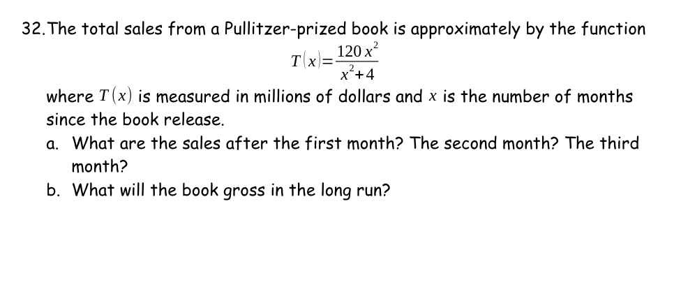 Solved 32. The total sales from a Pullitzer-prized book is | Chegg.com