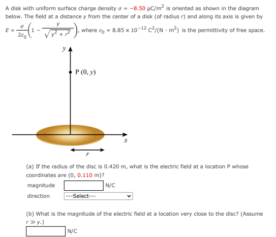 Solved A disk with uniform surface charge density | Chegg.com