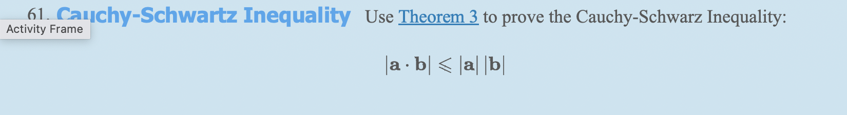 Solved Calıchy-Schwartz Inequality Use Theorem 3 ﻿to prove | Chegg.com