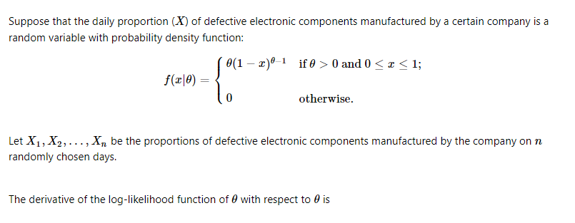Solved Suppose that the daily proportion (X) of defective | Chegg.com
