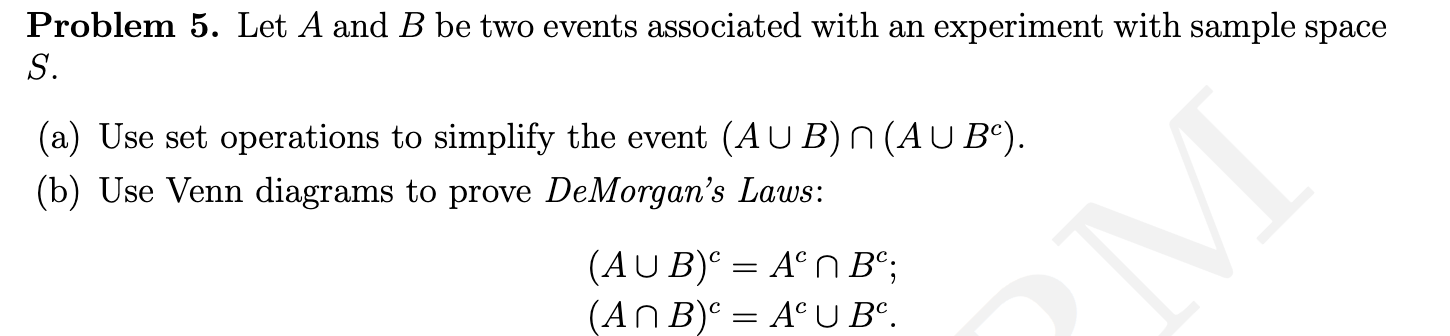 Solved Problem 5. Let A and B be two events associated with | Chegg.com