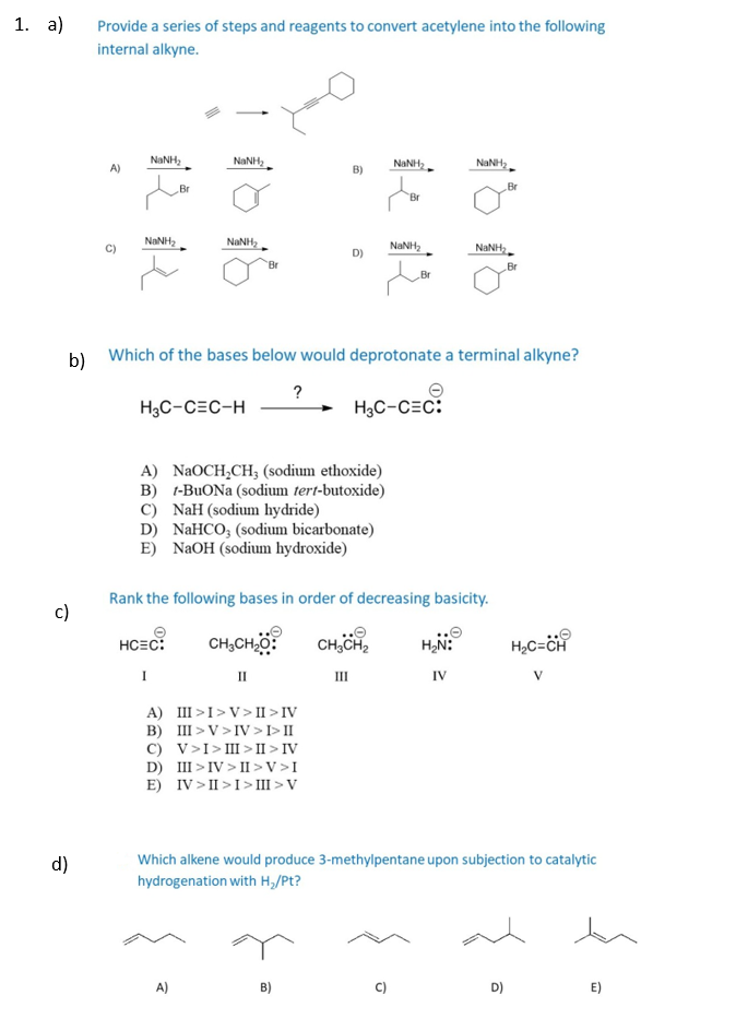 Solved 1. a) Provide a series of steps and reagents to | Chegg.com