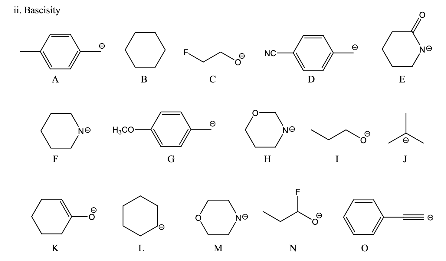 Solved Rank the following structures based on their | Chegg.com