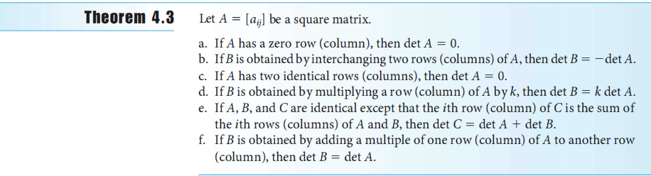 Solved Evaluate the given determinant using elementary row | Chegg.com