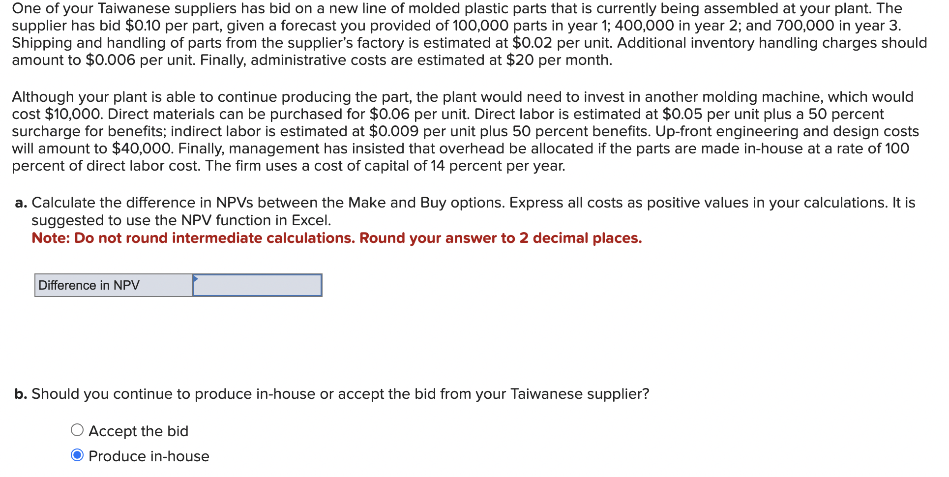 Solved please show work calculating npv | Chegg.com