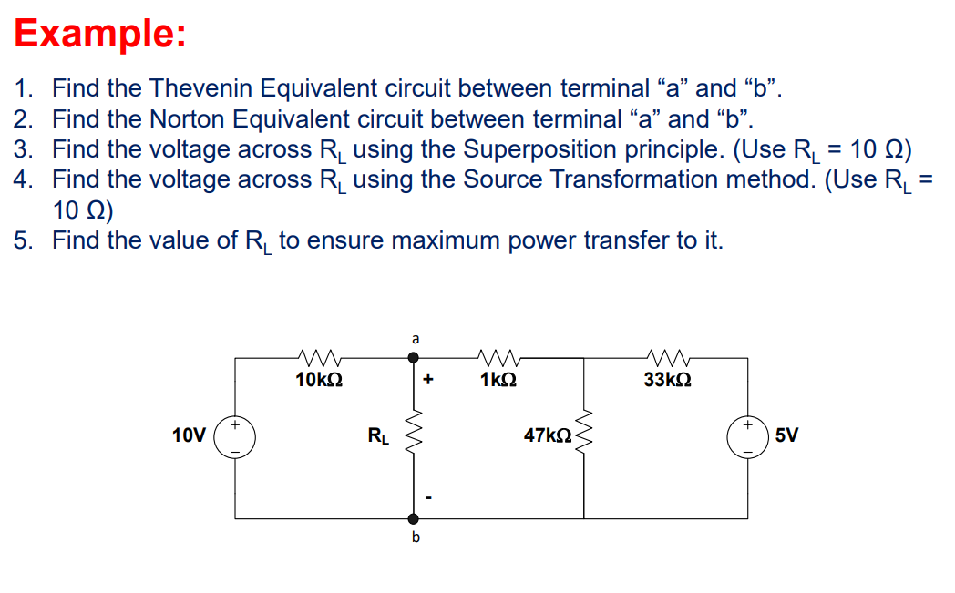 Solved Example: 1. Find the Thevenin Equivalent circuit | Chegg.com