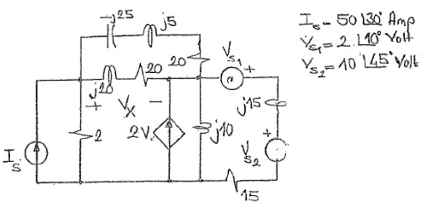 Solved Using circuit analysis methods for Vx voltage in the | Chegg.com