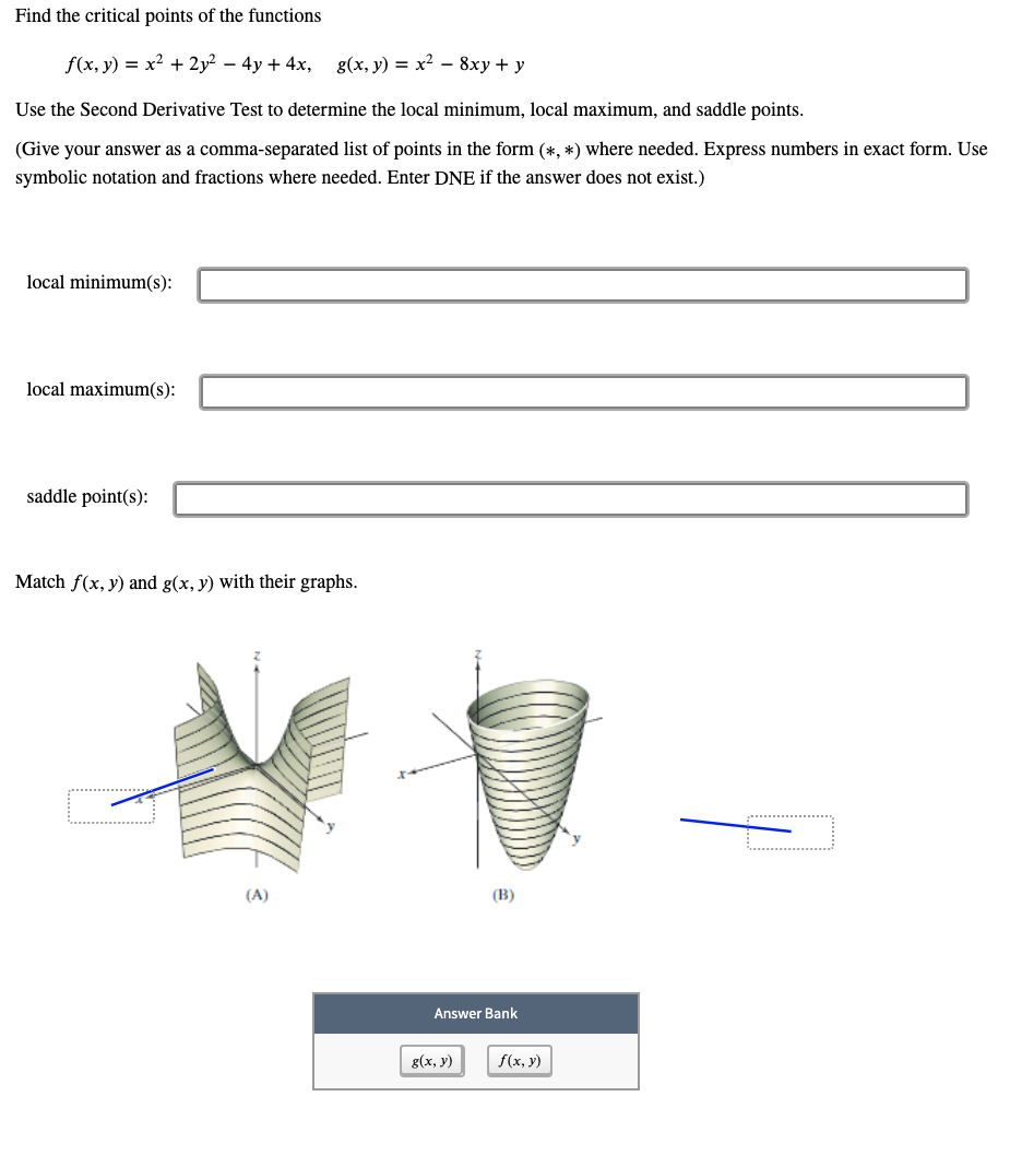 Solved Find the critical points of the functions f(x, y) = | Chegg.com