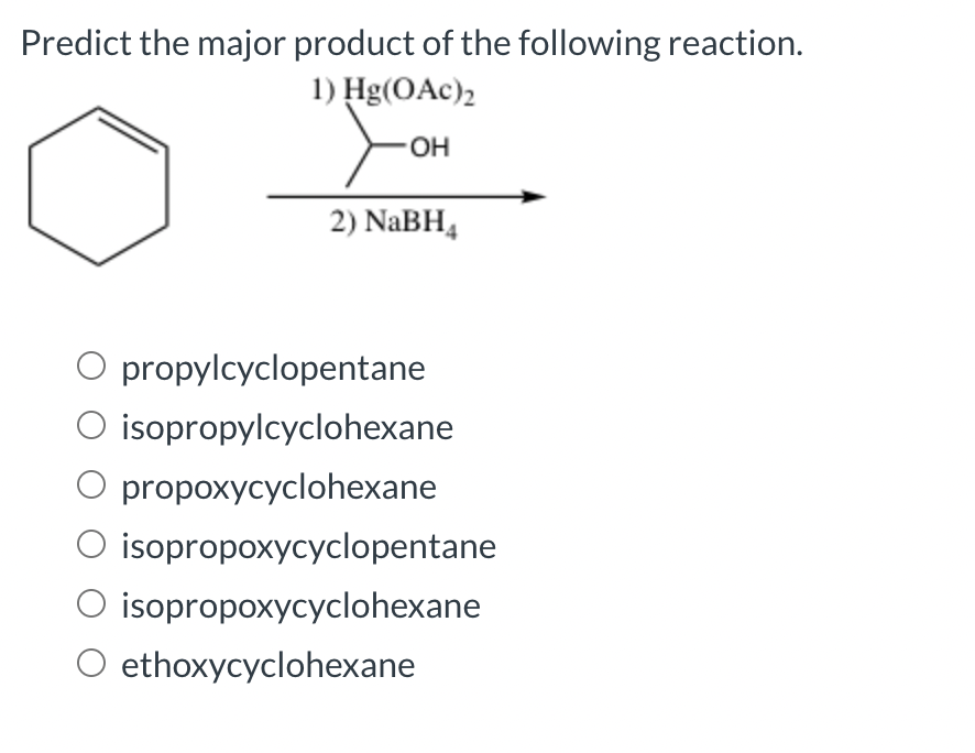 Solved Predict the major product of the following reaction. | Chegg.com
