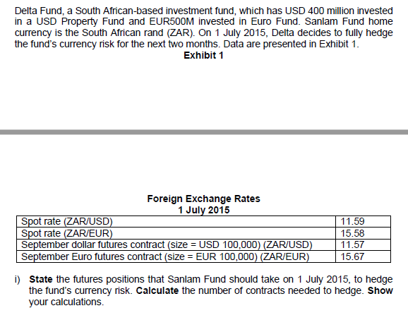 Solved Delta Fund, a South African-based investment fund, | Chegg.com