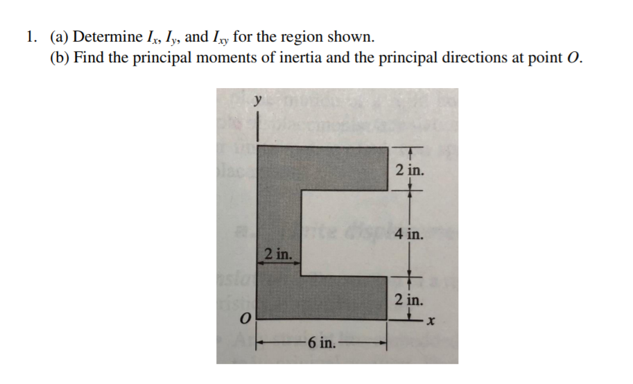 Solved Written HW 12 1. (a) Determine Ix, Iy, and Ixy for | Chegg.com