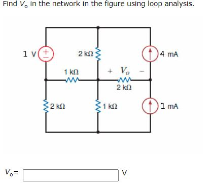 Solved Find V. in the network in the figure using loop | Chegg.com
