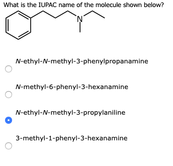 Solved What is the IUPAC name of the molecule shown below? | Chegg.com