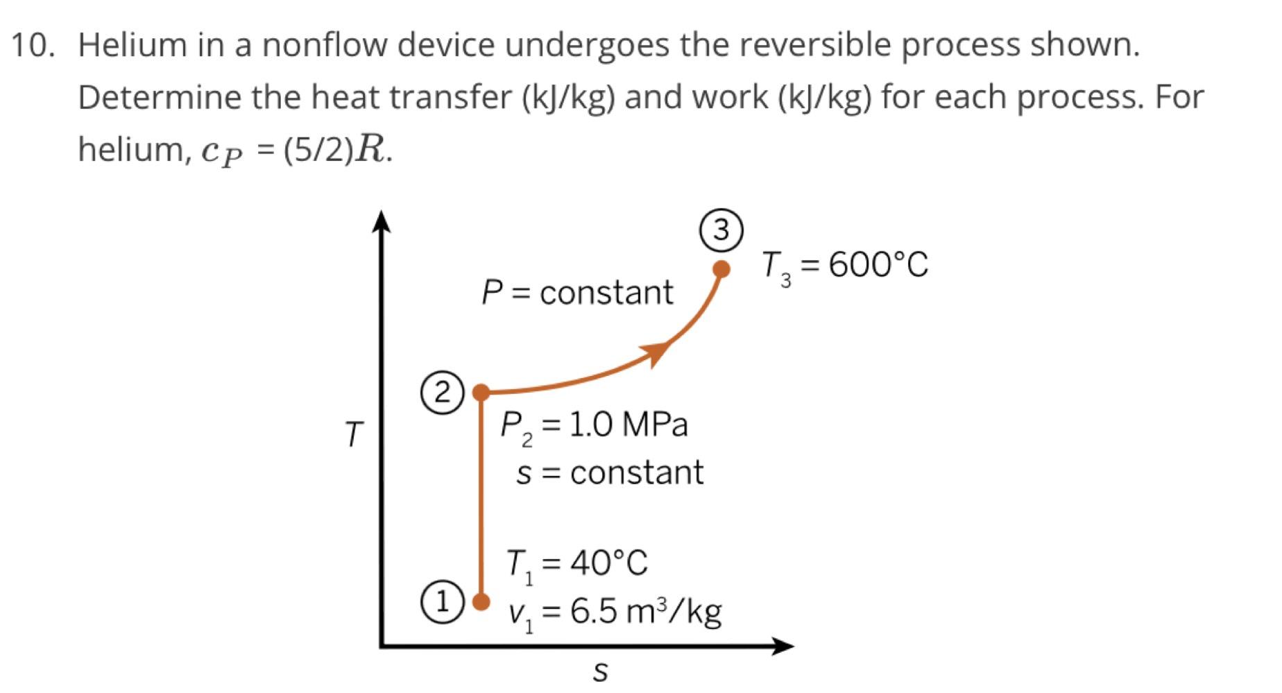 Solved Helium in a nonflow device undergoes the reversible | Chegg.com