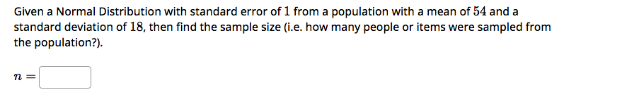 Solved Given a Normal Distribution with standard error of 1 | Chegg.com