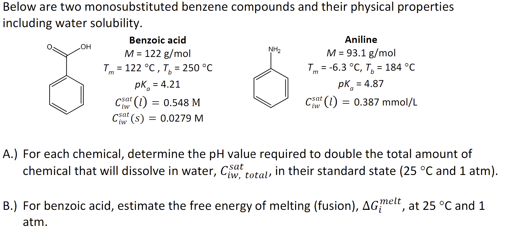 Solved Below are two monosubstituted benzene compounds and | Chegg.com