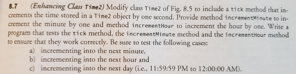 Solved 8.7 (Enhancing Class Time2) Modify class Time2 of | Chegg.com
