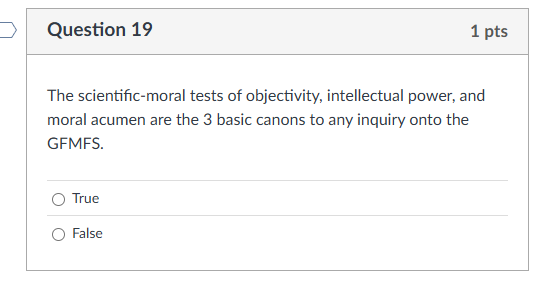 Solved Question 191 ﻿ptsThe scientific-moral tests of | Chegg.com